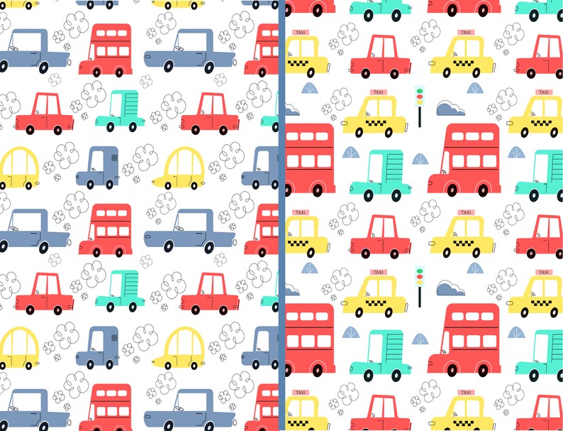 Cars Seamless Pattern, Kids Clip Art, Svg Files, Instant Download, Cars ...
