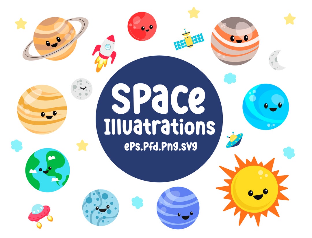 Space Designs, Planets Svg, Solar System, Educational Clipart, Svg for ...