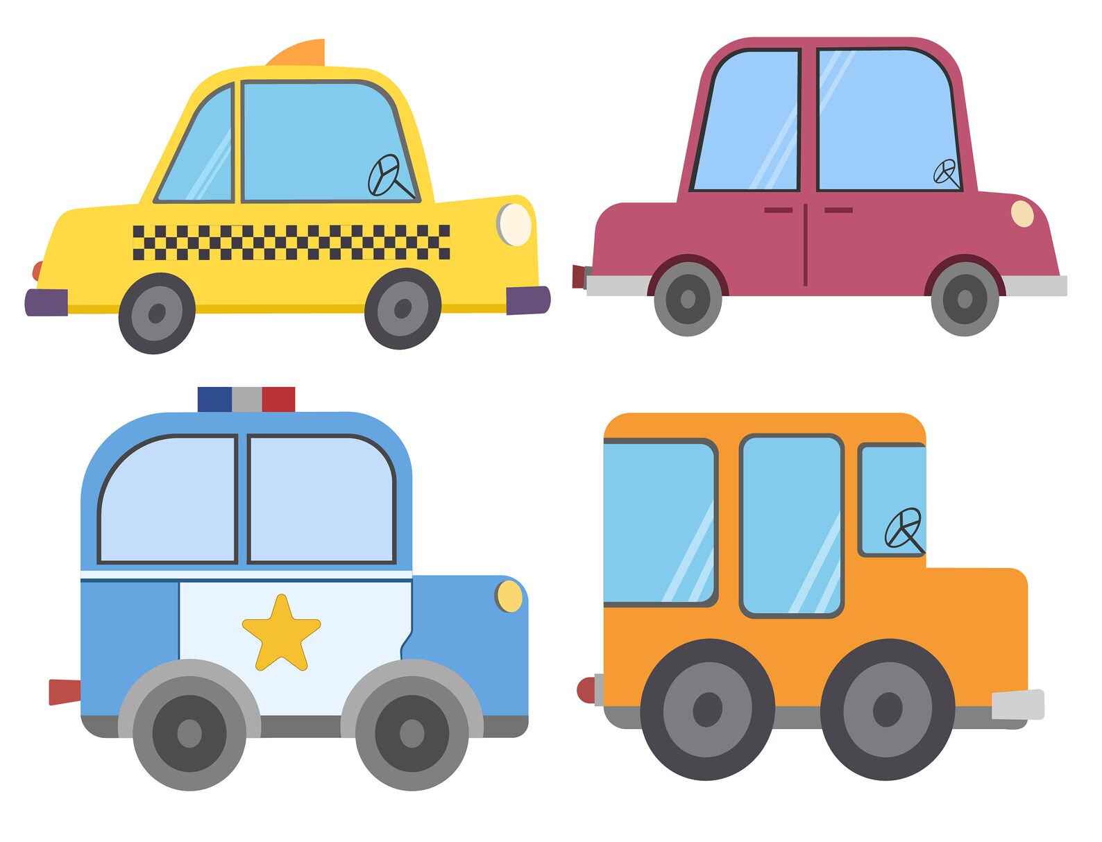 Cars Clipart, Cars Design, Cars Bundle, Cars Preschool, Cars Sticker ...
