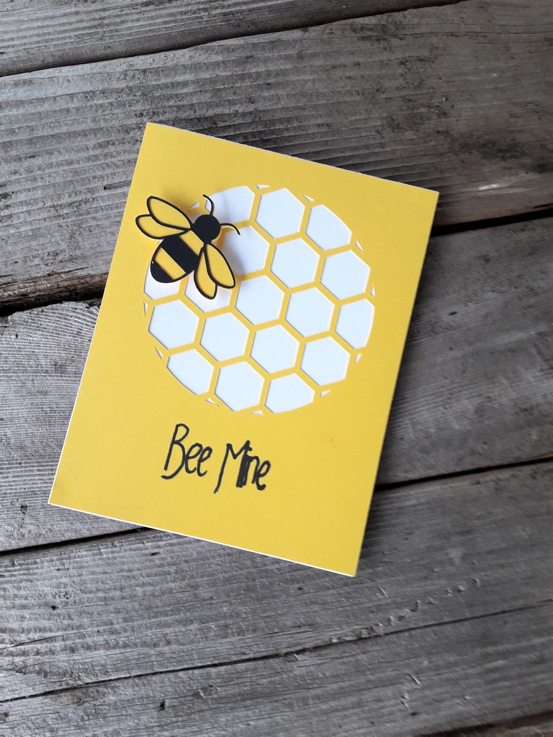 Bee Mine Valentine Card, Bee Note Card, Bumble Bee Notecard, Handmade ...