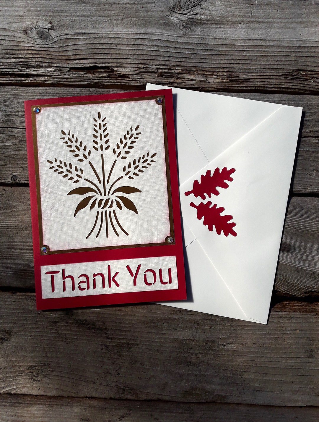 Autumn Thank You Card Rustic Thank You Card Fall Thank You - Etsy