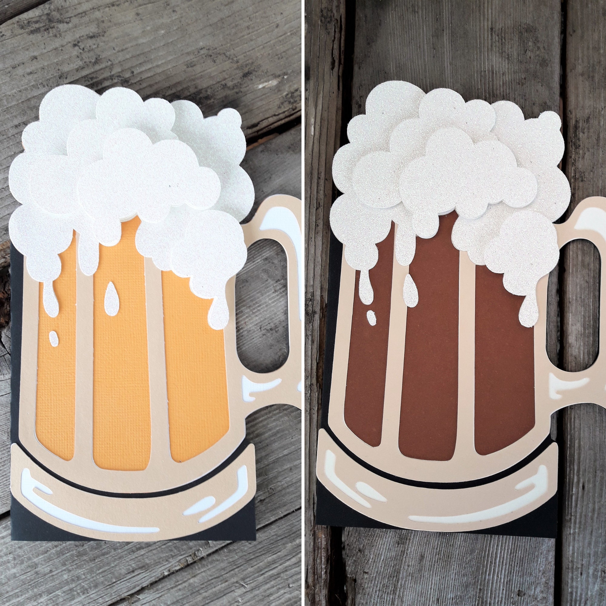 3D Handmade Beer Mug Greeting Card, Layered Cream Soda Card, Root Beer ...
