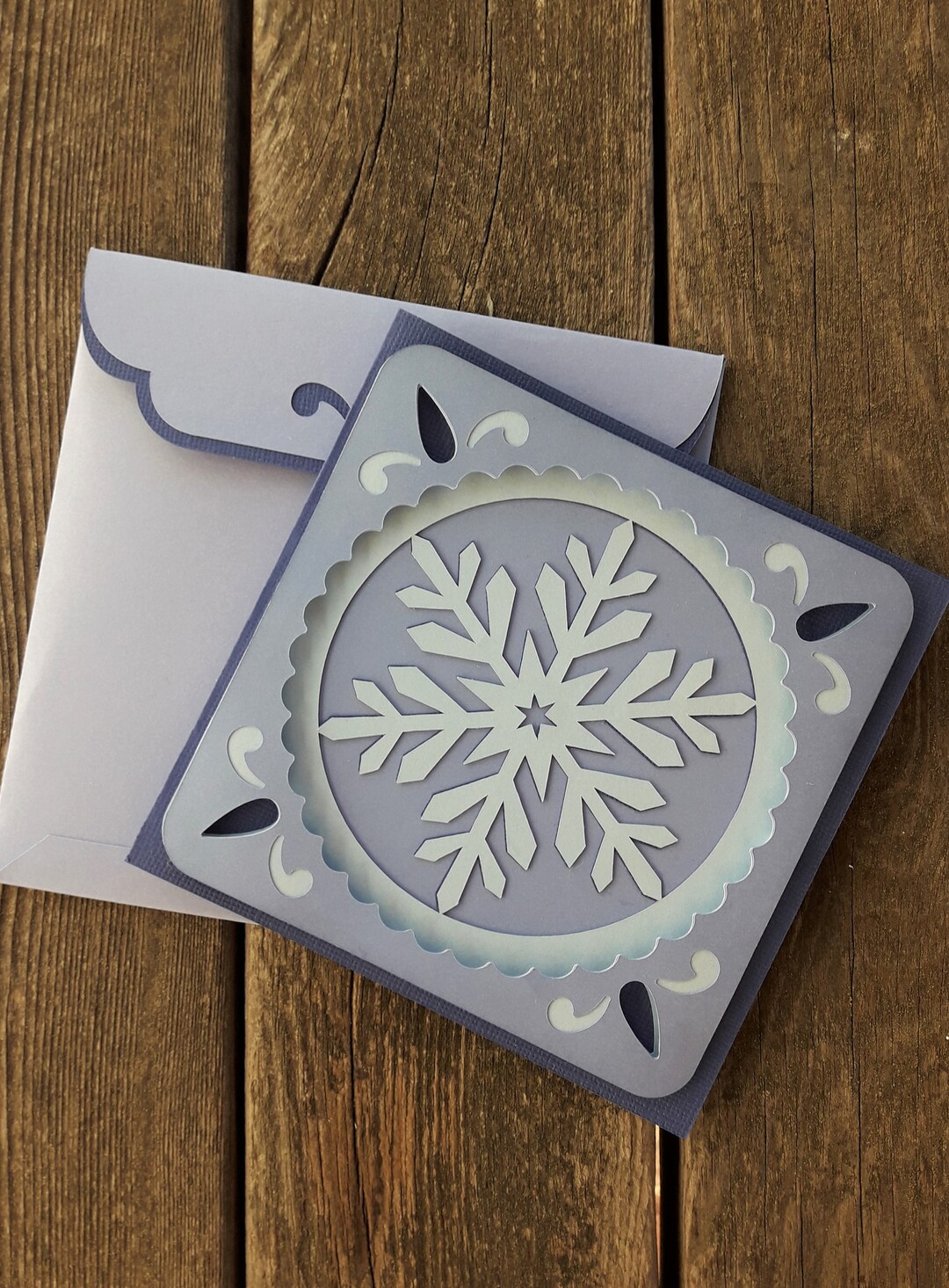 Snowflake Greeting Card, Winter Snowflake Notecard, Thank You Card ...