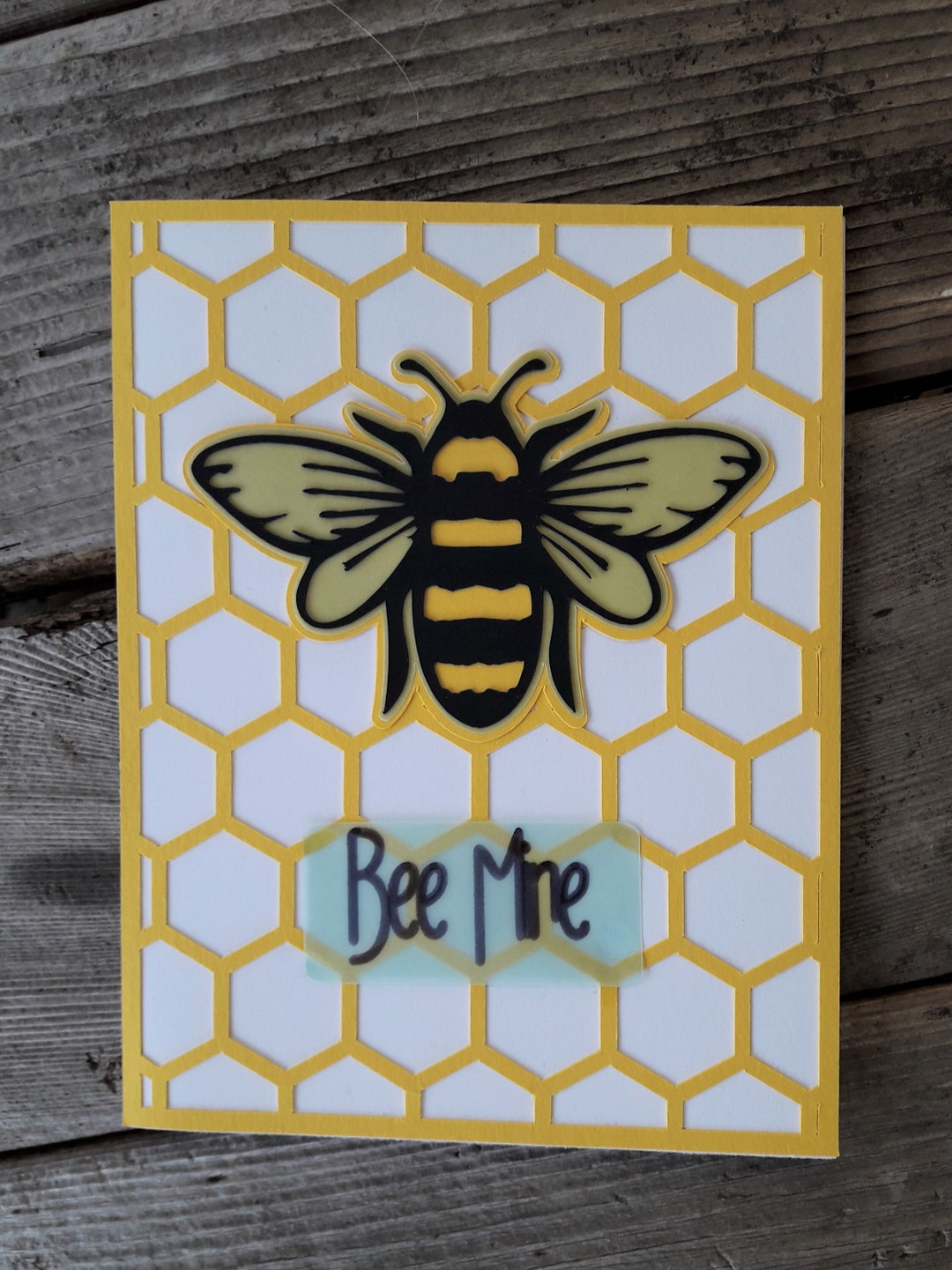 Bee Mine Valentine Card, Bee Note Card, Bumble Bee Notecard, Handmade ...
