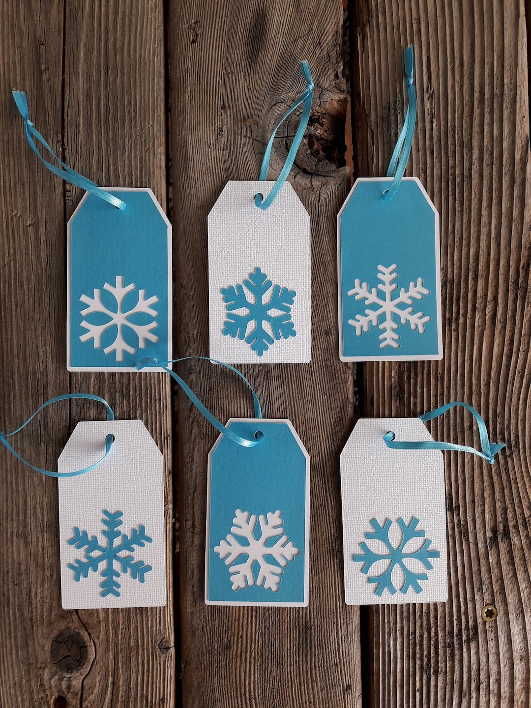Snowflake Gift Tag Set 6 Pack Christmas Gift Tags Yule Tags - Etsy