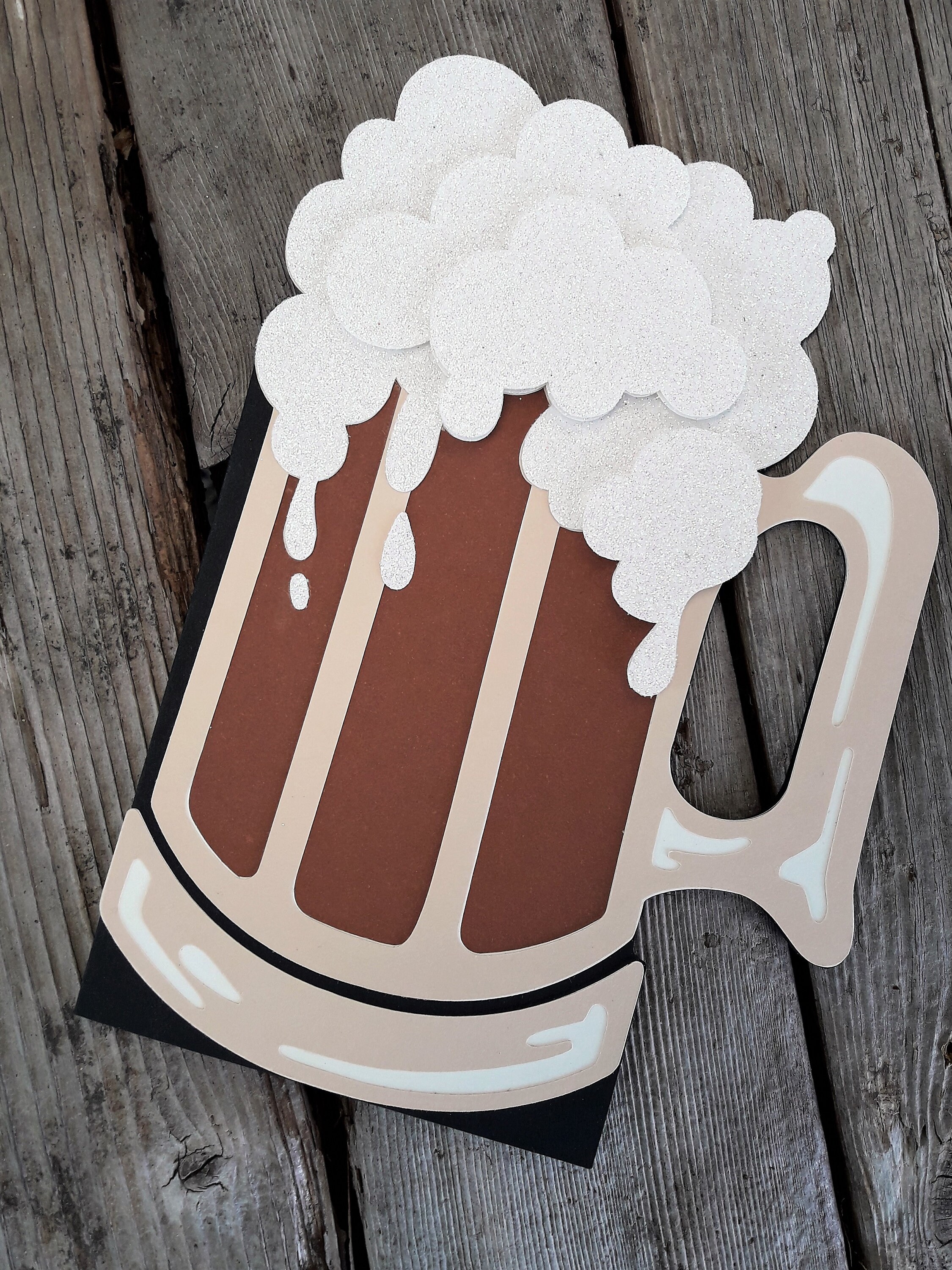 3D Handmade Beer Mug Greeting Card, Layered Cream Soda Card, Root Beer ...