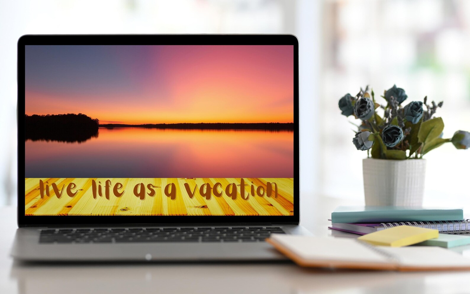 Live Life as a Vacation Desktop Wallpaper Computer - Etsy