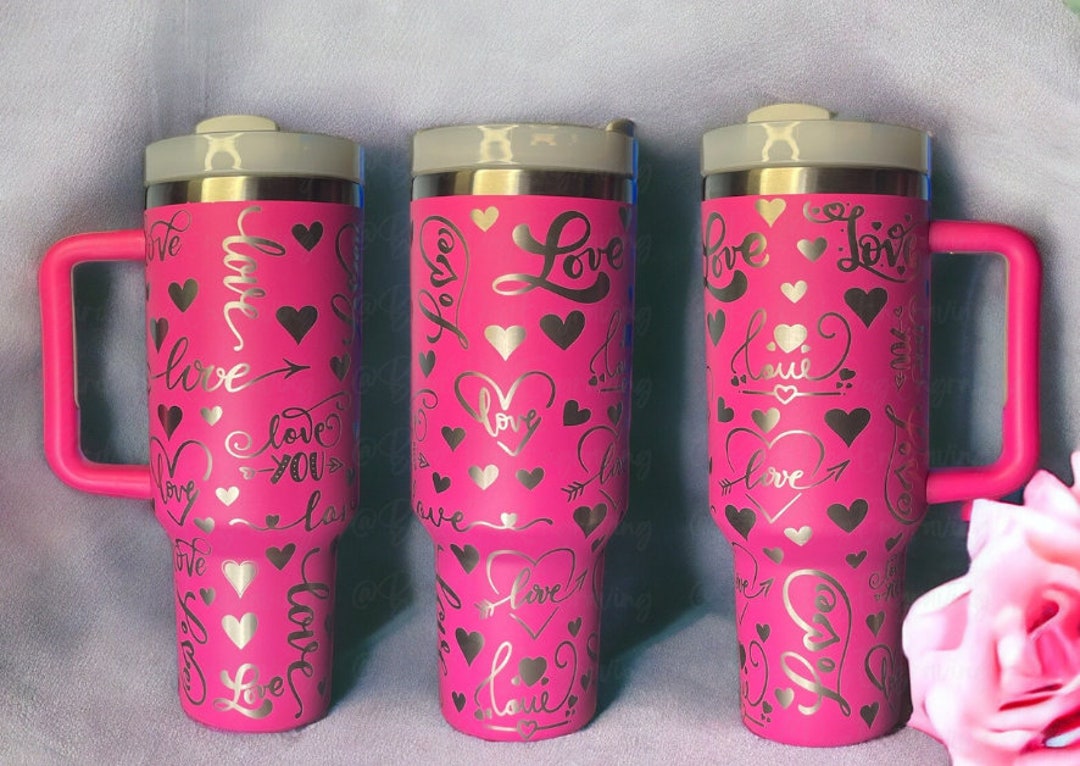 Valentine's Day Engraved Tumbler, Personalized Gift for Her, Vacuum ...
