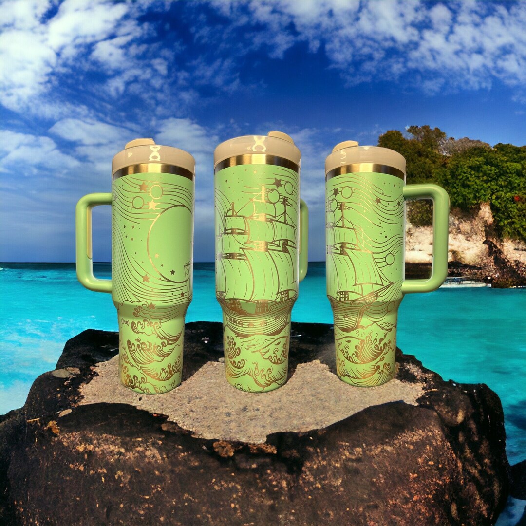 Engraved Pirate Ship Tumbler, 40oz Insulated Travel Mug - Etsy