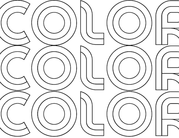 Printable Coloring Page COLOR COLOR COLOR Instant Download | Etsy