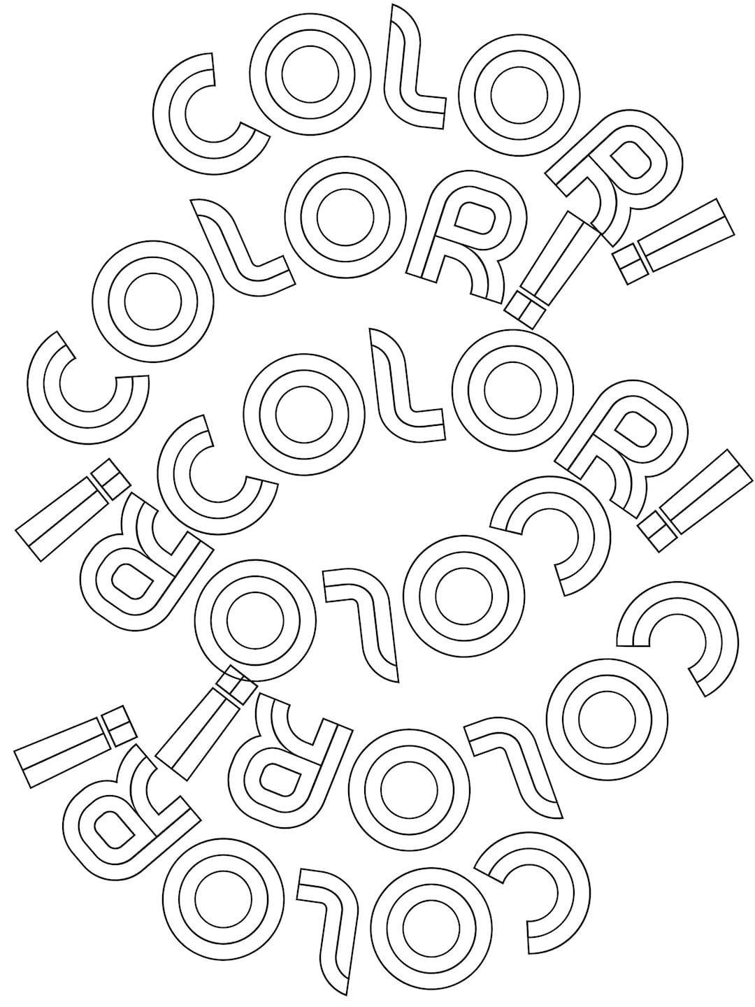 COLOR Scattered | Instant Download | Printable Coloring Page - Etsy