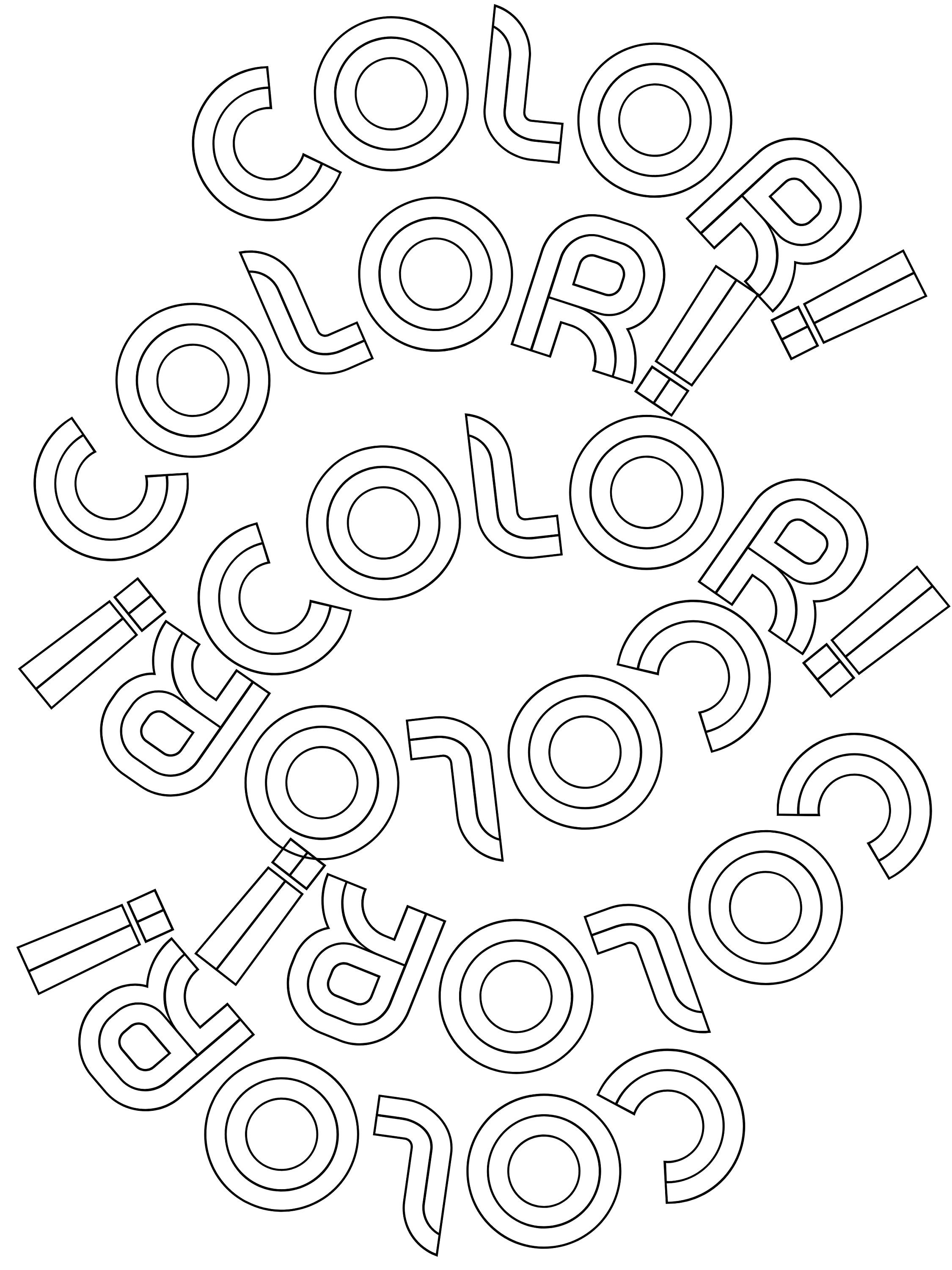 COLOR Scattered | Instant Download | Printable Coloring Page - Etsy