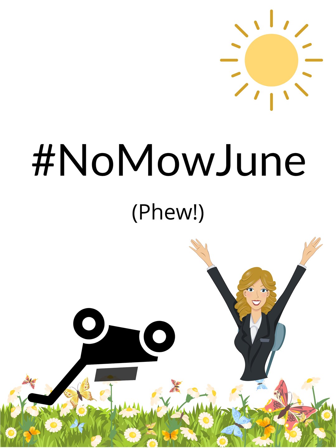 PRINTABLE - No Mow June | Phew! | Instant Download - Etsy
