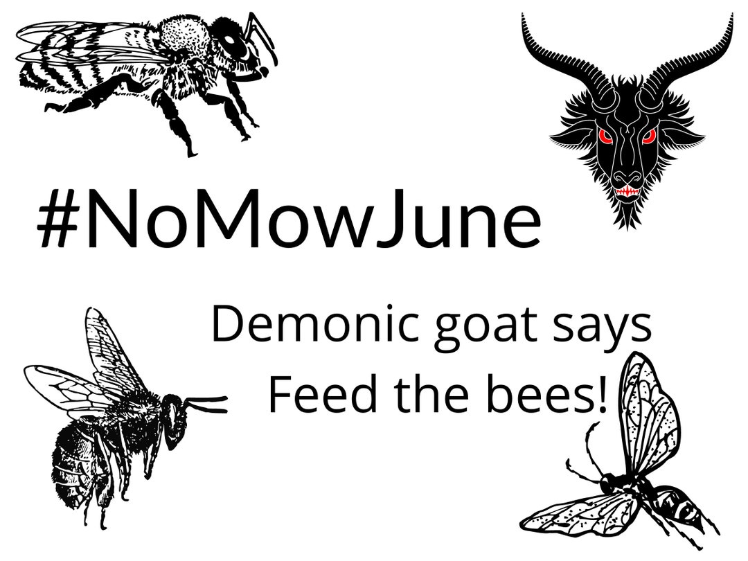 PRINTABLE - No Mow June | Demonic Goat| Instant Download - Etsy