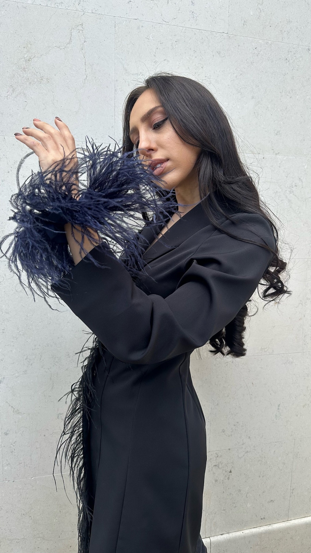 Satin Scrunchie With Feathers, Scrunchie With Ostrich Feathers ...