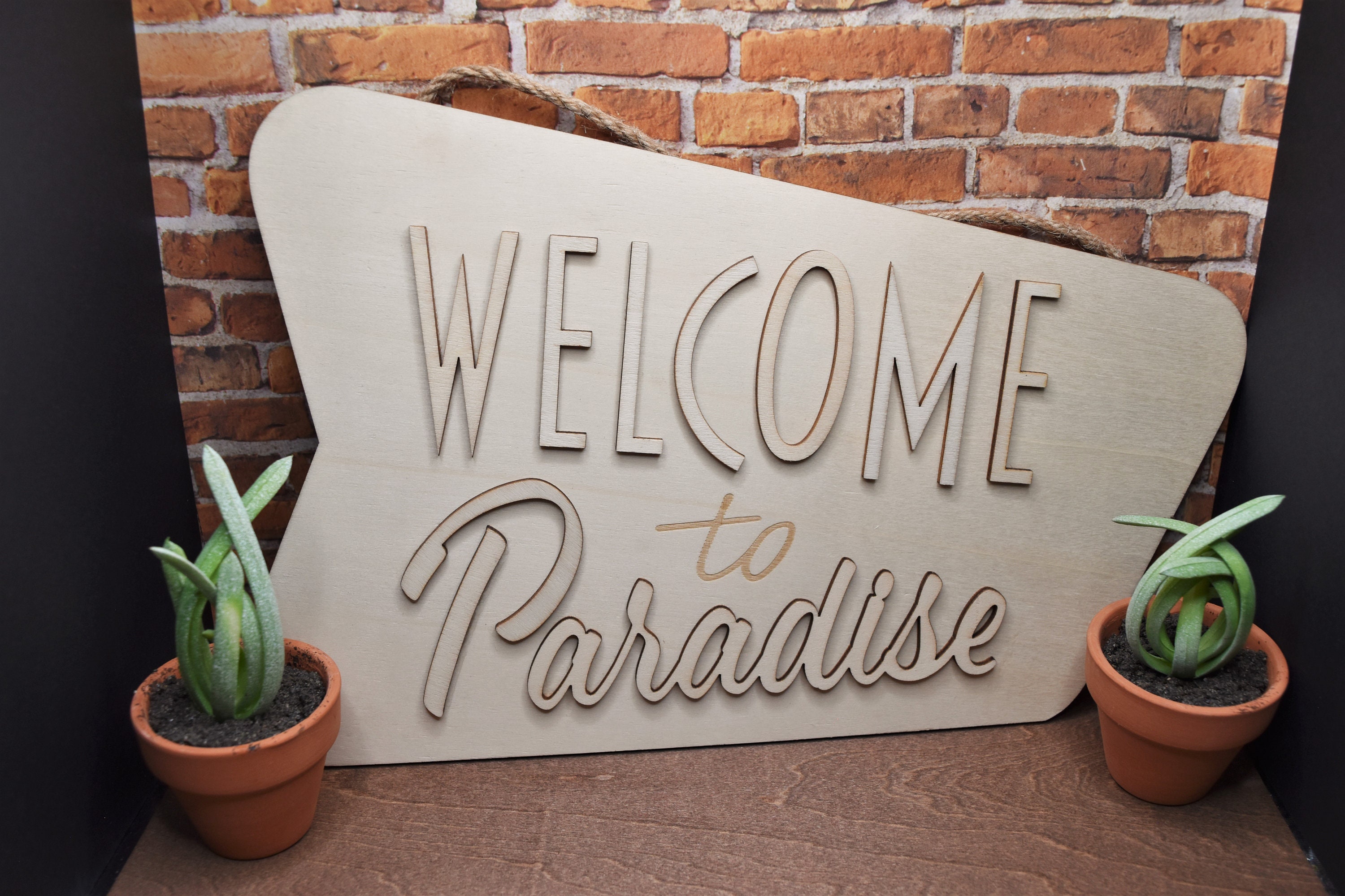 Welcome to Paradise Sign - Home Decor Wall Hanging - Etsy
