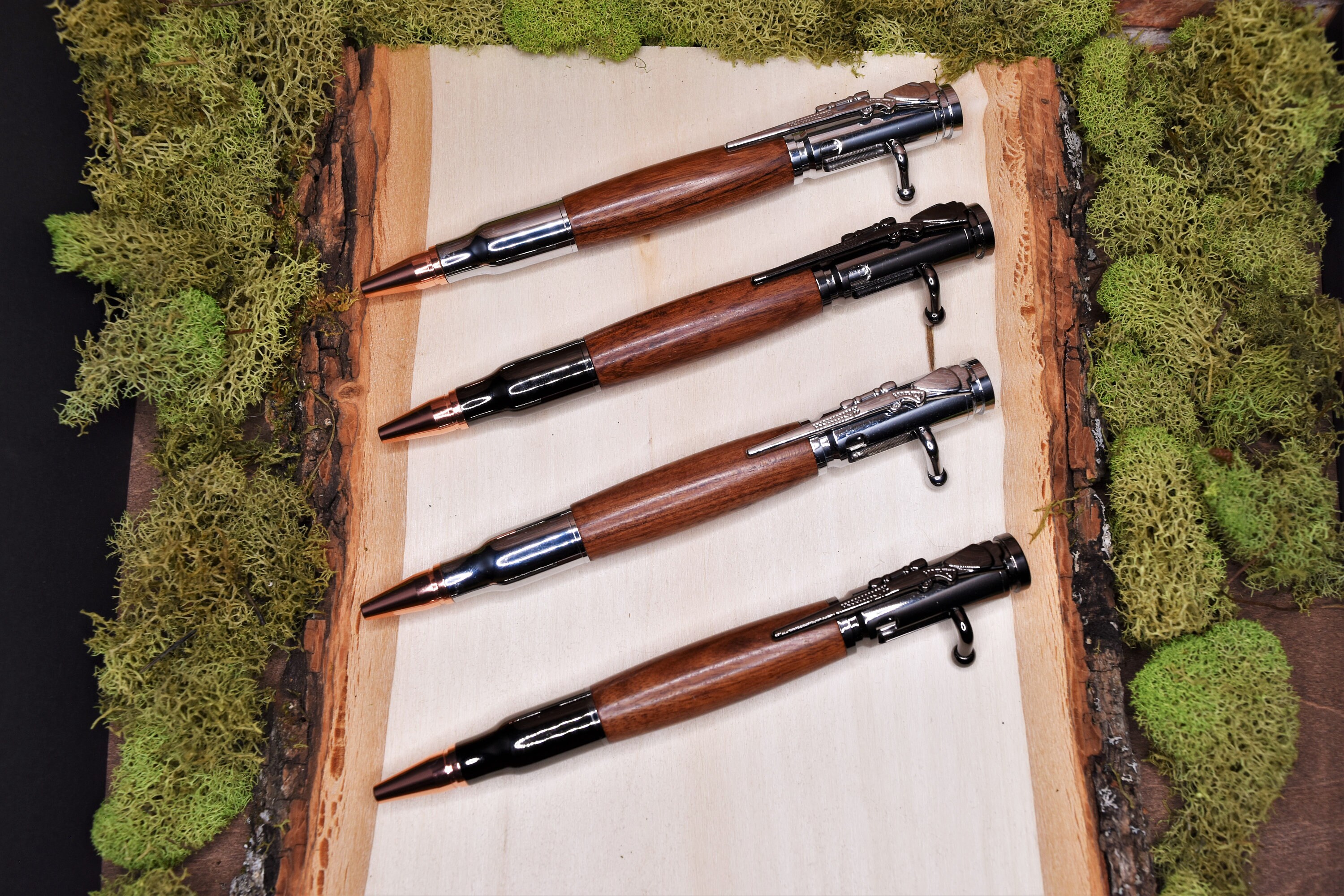 30 Caliber Bolt Action Ballpoint Pen in Red Sandalwood gun Metal ...