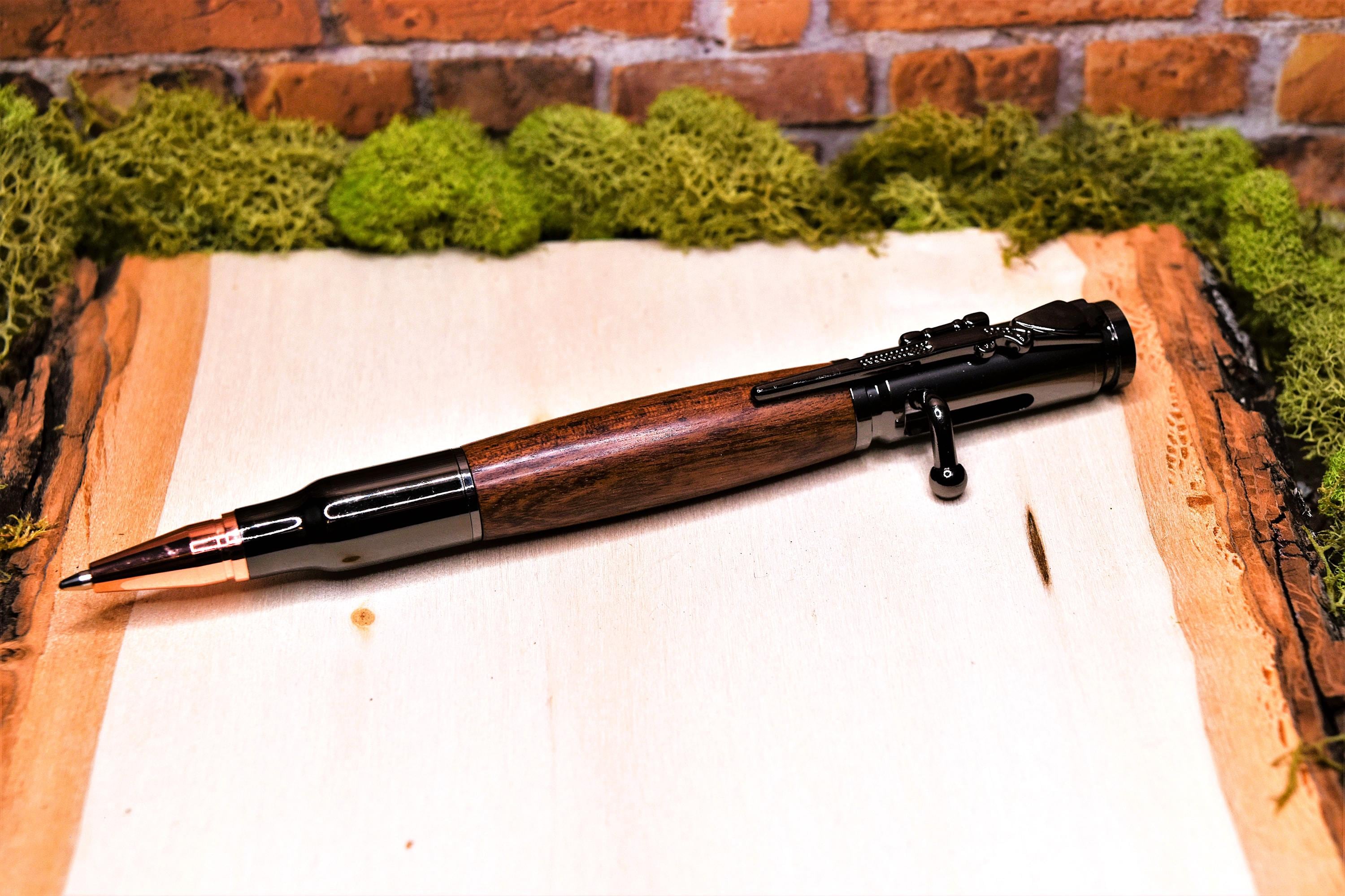 30 Caliber Bolt Action Ballpoint Pen in Red Sandalwood (gun Metal ...