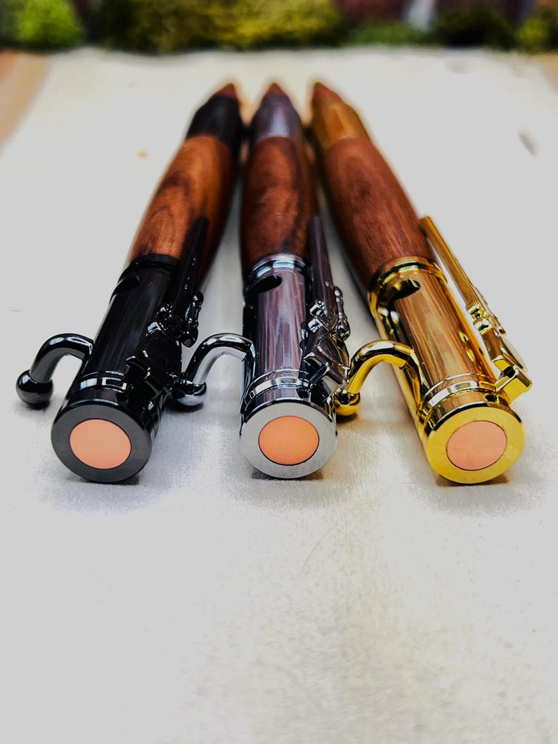 30 Caliber Bolt Action Ballpoint Pen in Red Sandalwood (gun Metal ...