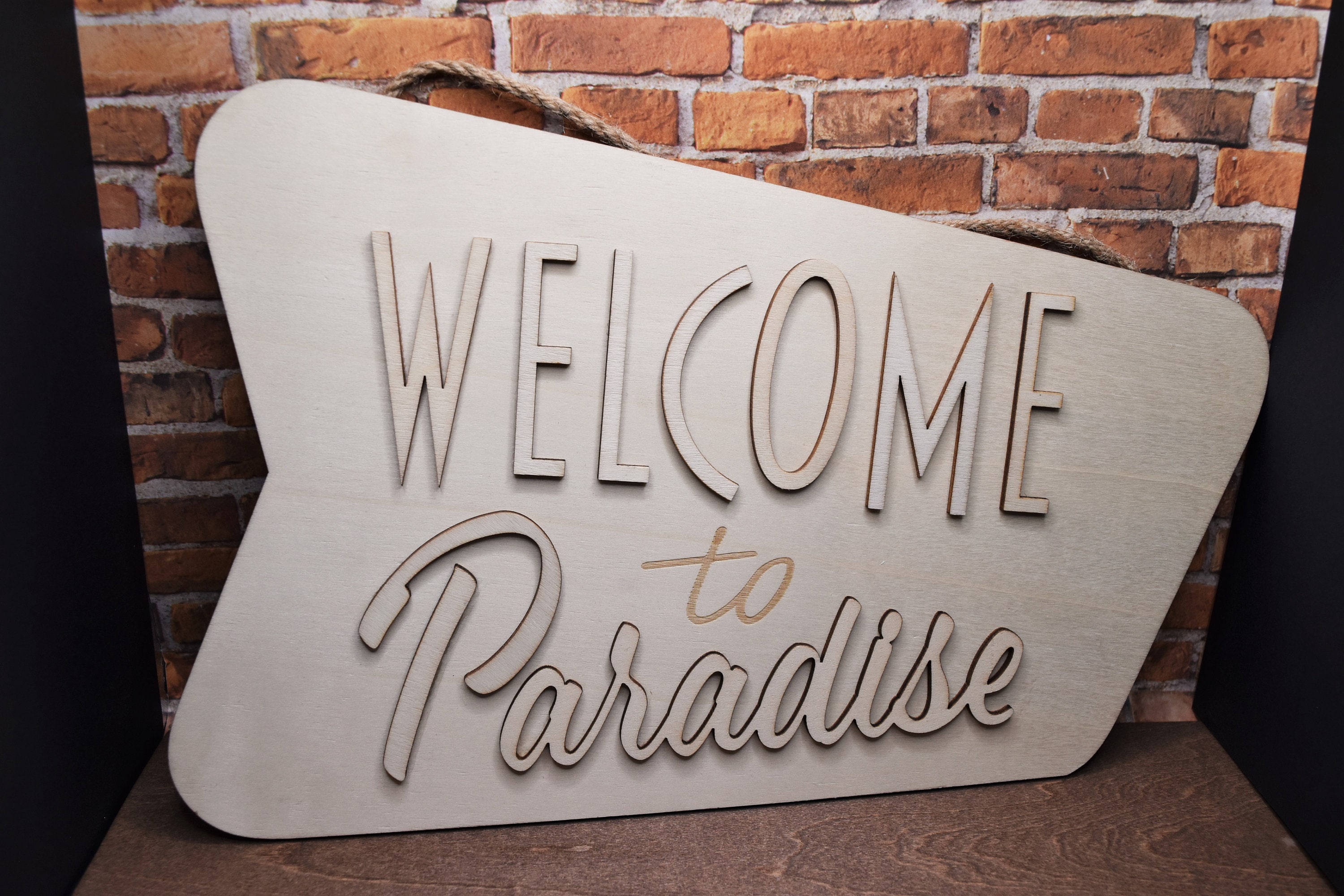 Welcome to Paradise Sign - Home Decor Wall Hanging - Etsy