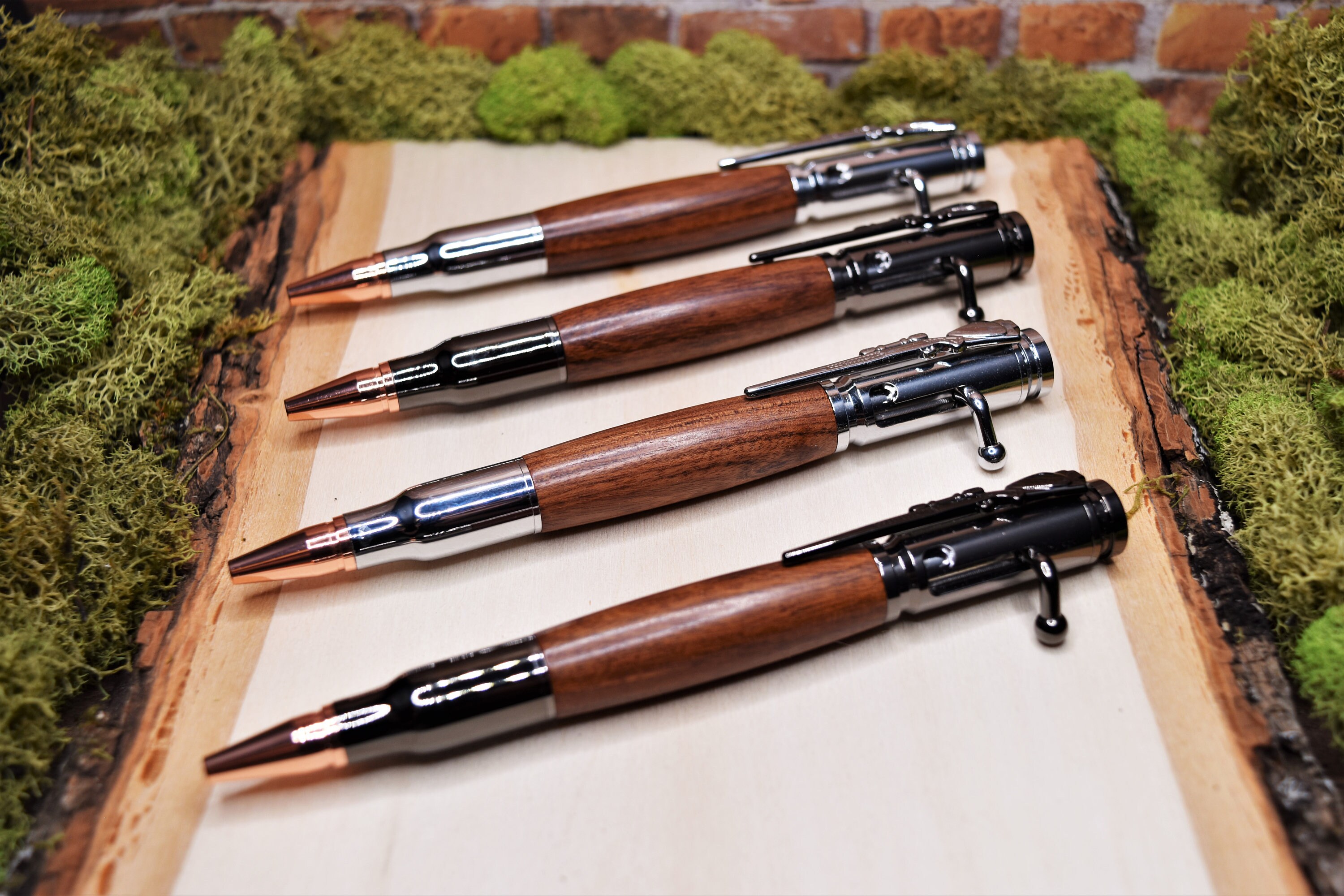 30 Caliber Bolt Action Ballpoint Pen in Red Sandalwood gun Metal ...