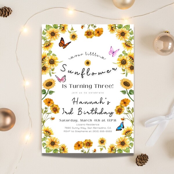 Sunflower Invitation - Etsy