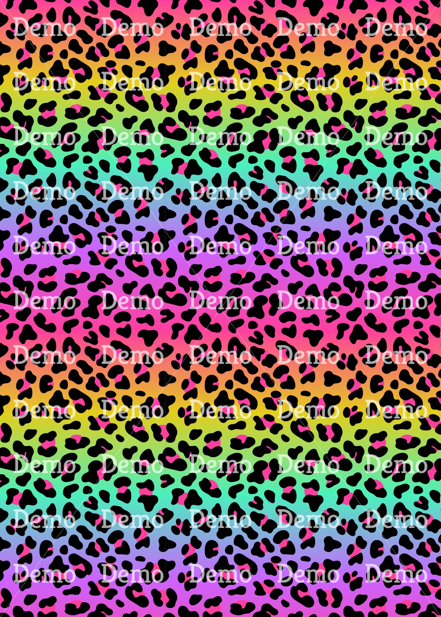 Neon Leopard Rainbow Glow in the Dark Party Invitation Rainbow Birthday ...
