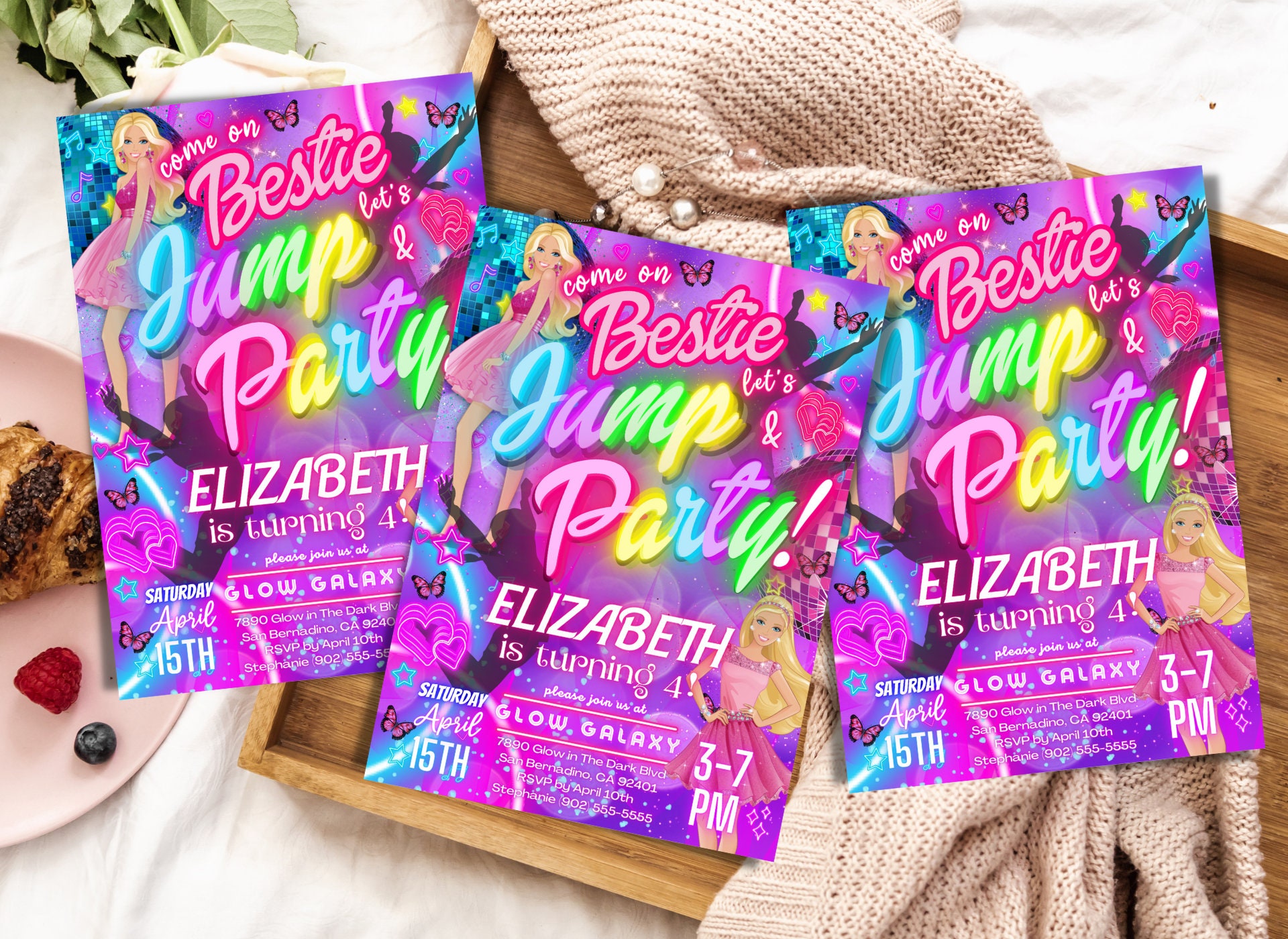 JUMP Princess Doll Birthday Party Trampoline Rainbow - Etsy