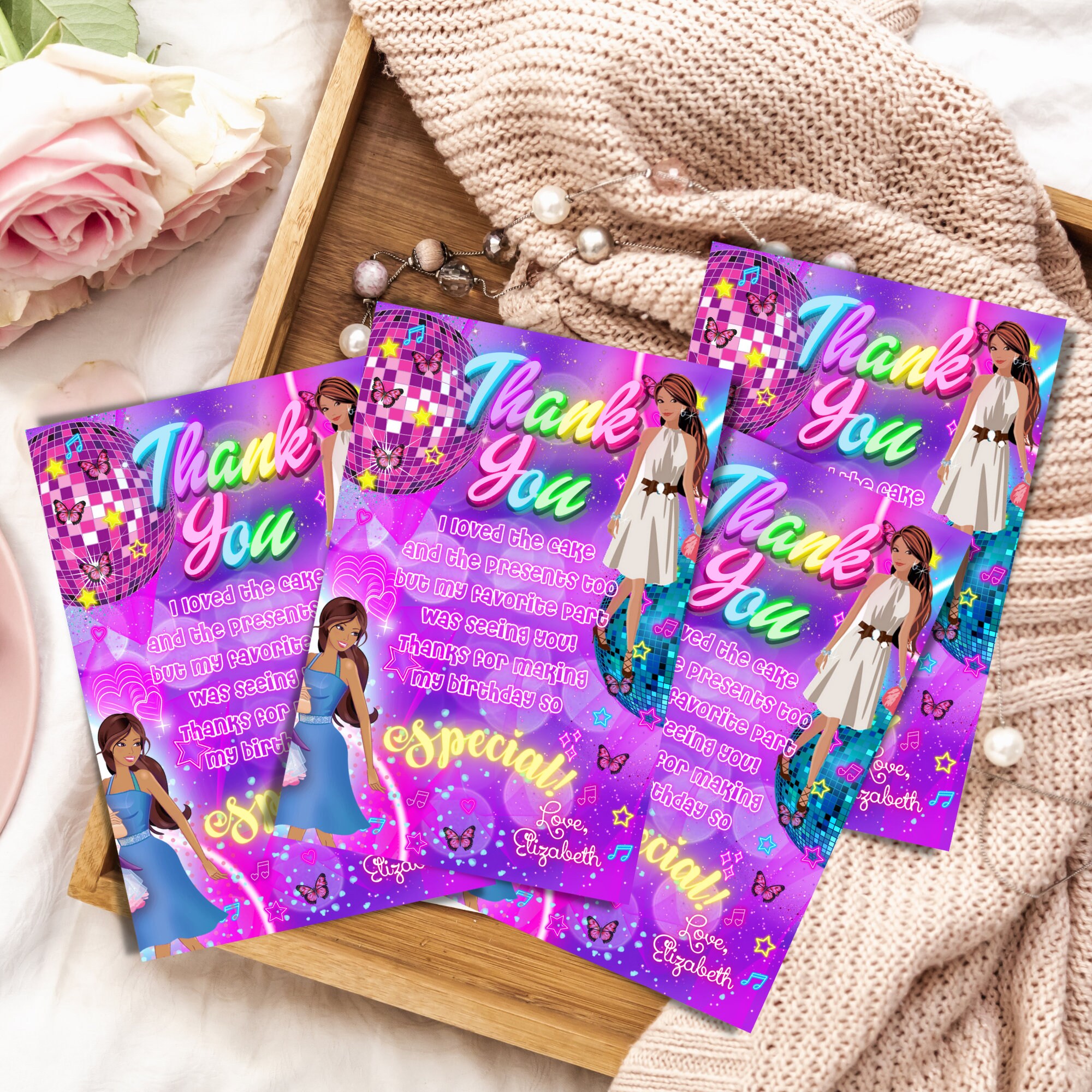 LET'S GO PARTY Bundle, Princess Doll Birthday Rainbow Invitation, Girls ...