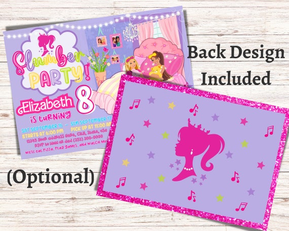 Sleepover Invitations Rock Star Barbie