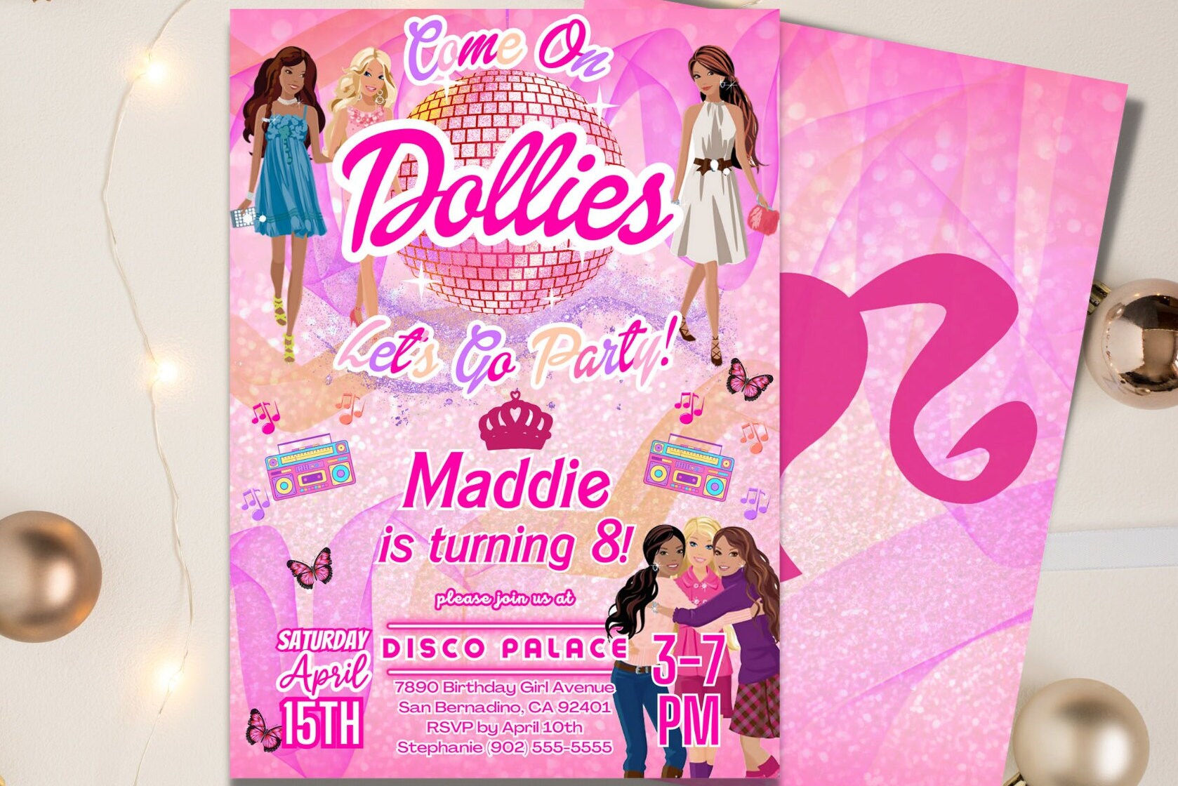 Barb Doll Invitation, Barb Doll Birthday, Editable Barb Template ...