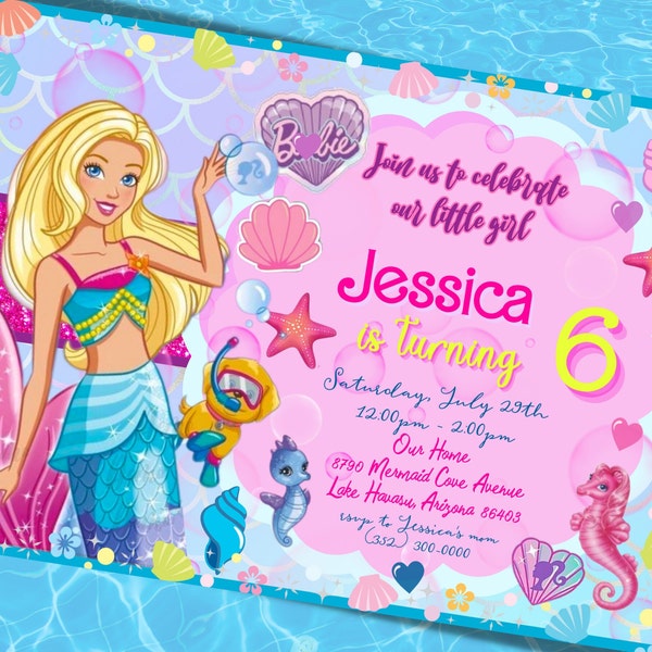 Barbie Invitation - Etsy