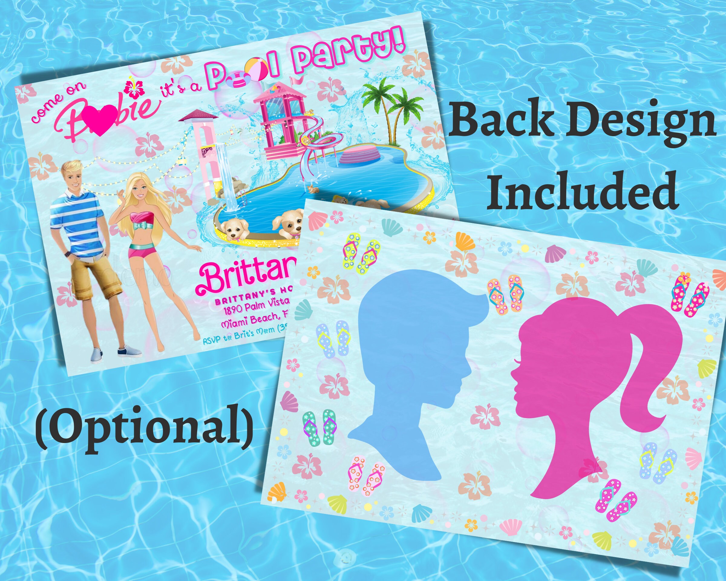 Barb and Ken Invitation, Barb Doll Pool Party Invitation, Summer Party ...