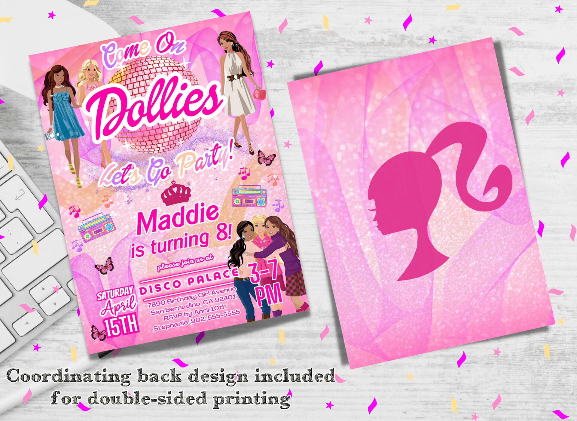 Barb Doll Invitation, Barb Doll Birthday, Editable Barb Template ...