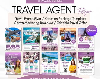 Travel Agent Flyer, DIY E-flyer Template, Travel Flyer, Vacation Flyer ...