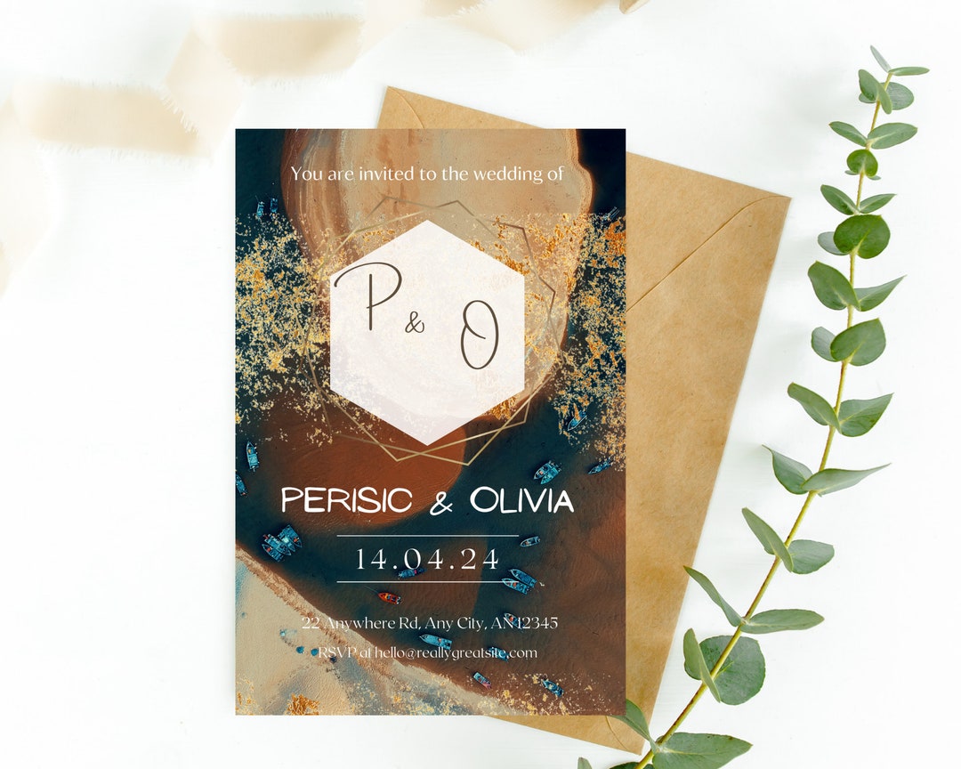 Printable Wedding Event Invitation Card, 100% Editable Wedding ...