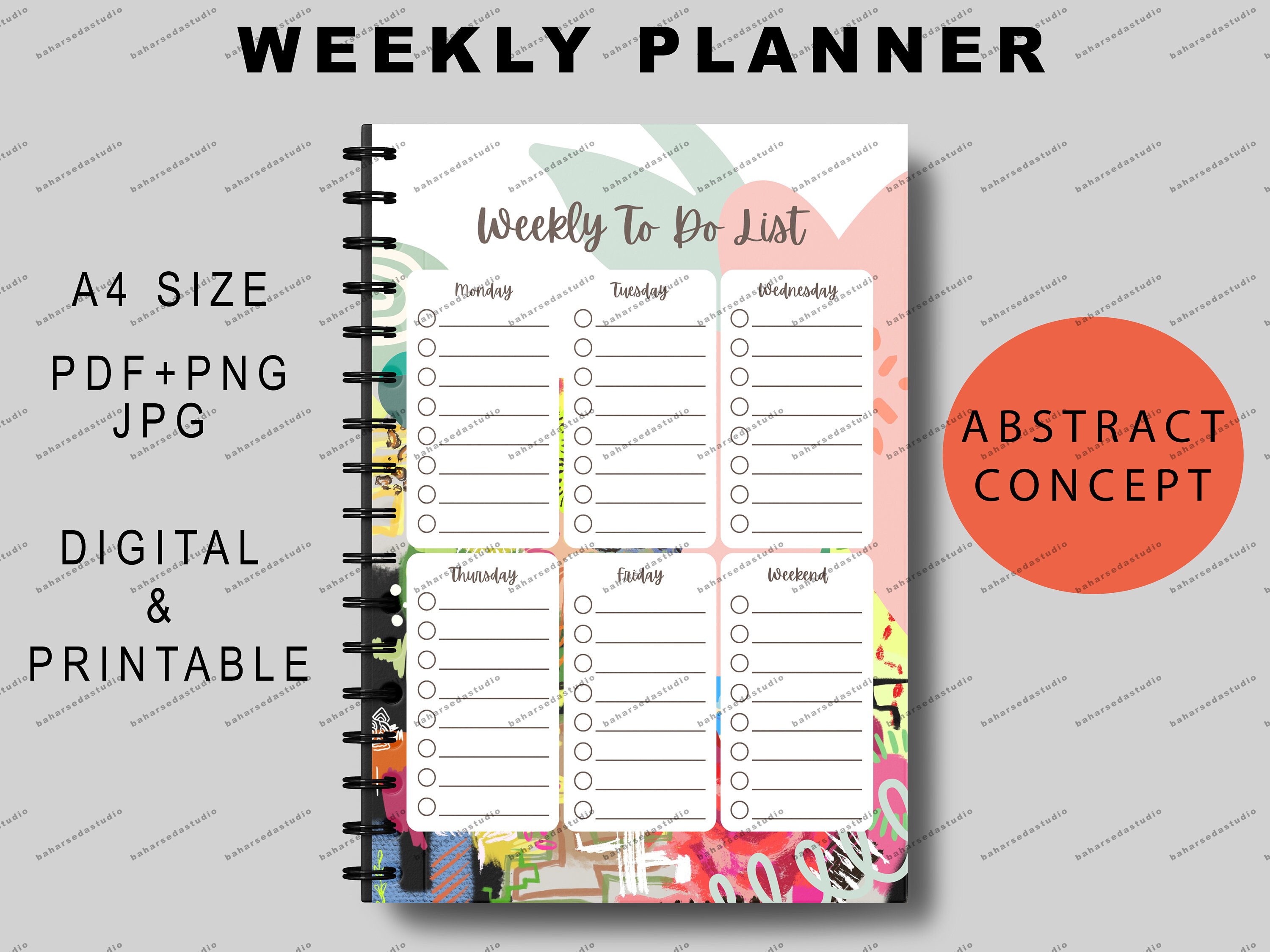 Weekly Planner Printable to Do List, Minimal Weekly Schedule, Weekly ...