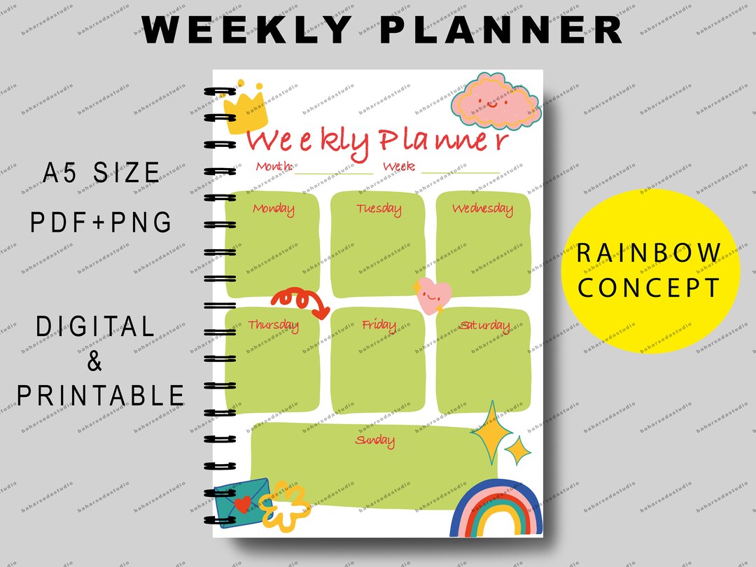 Weekly Planner Printable to Do List, Minimal Weekly Schedule, Weekly ...
