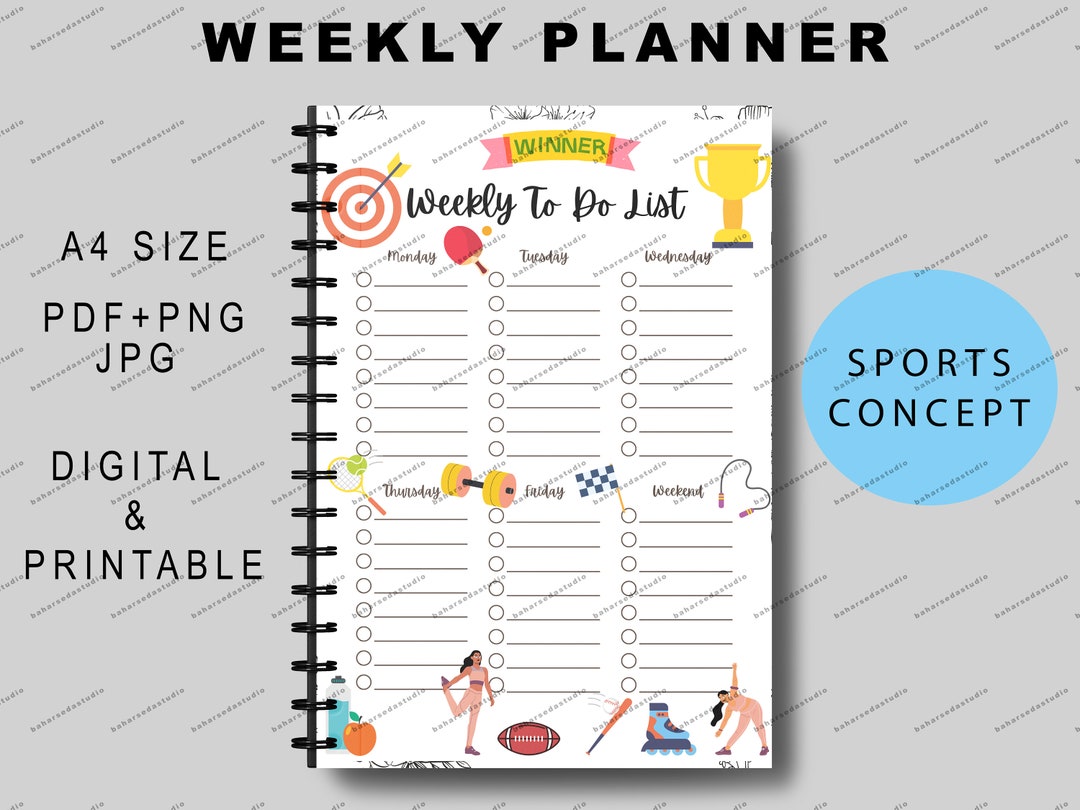 Weekly Planner Printable to Do List, Minimal Weekly Schedule, Weekly ...