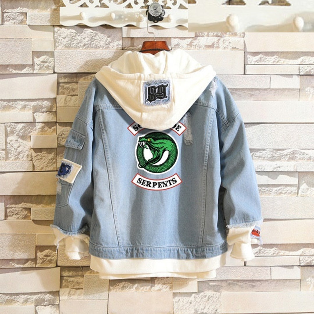Riverdale Snake Denim Jacket Coat Hooded Winter Unisex Cloth Hoodie ...