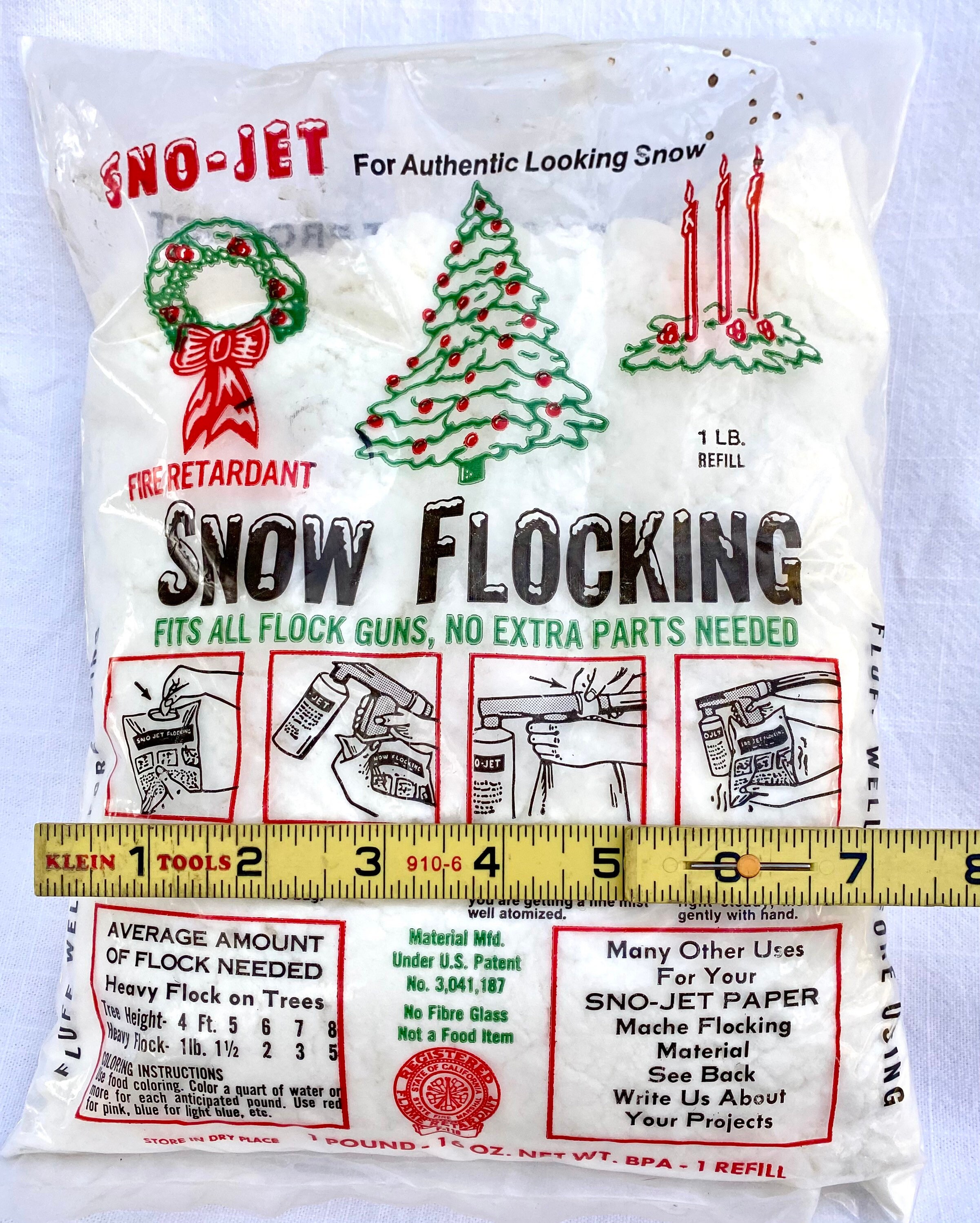 Vintage Sno-jet Instant Paper Mache Snow Flocking 1 Lb Refill - Etsy