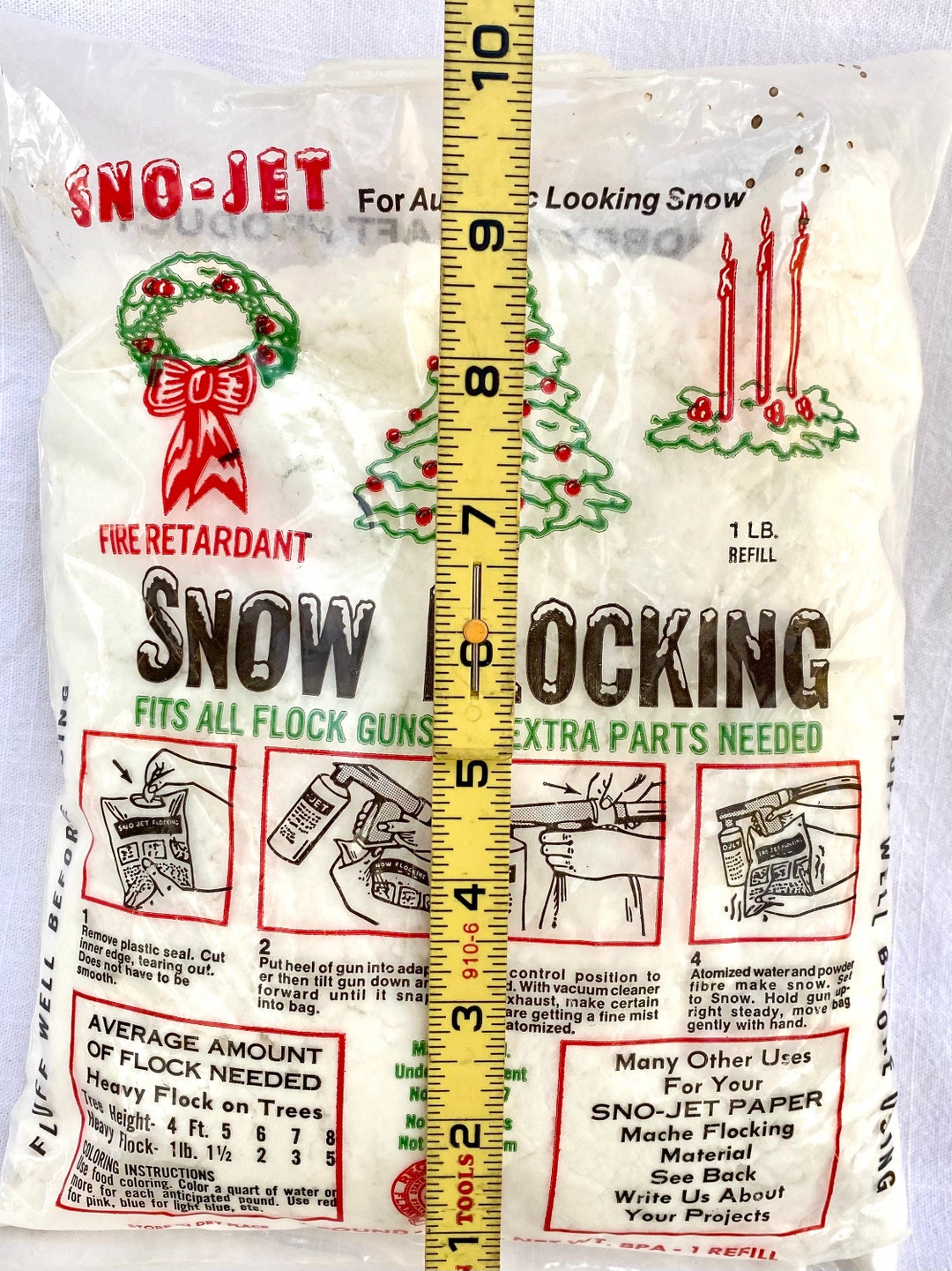 Vintage Sno-jet Instant Paper Mache Snow Flocking 1 Lb Refill - Etsy
