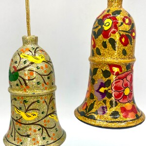 Hand Painted Hanging Papier Mache Bells From Kashmir - Etsy