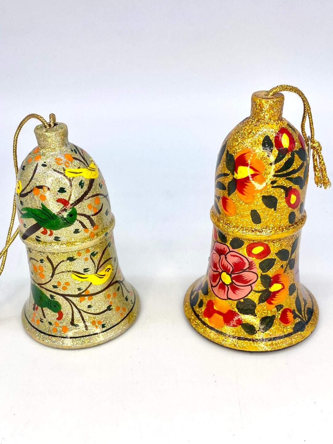 Hand Painted Hanging Papier Mache Bells From Kashmir - Etsy