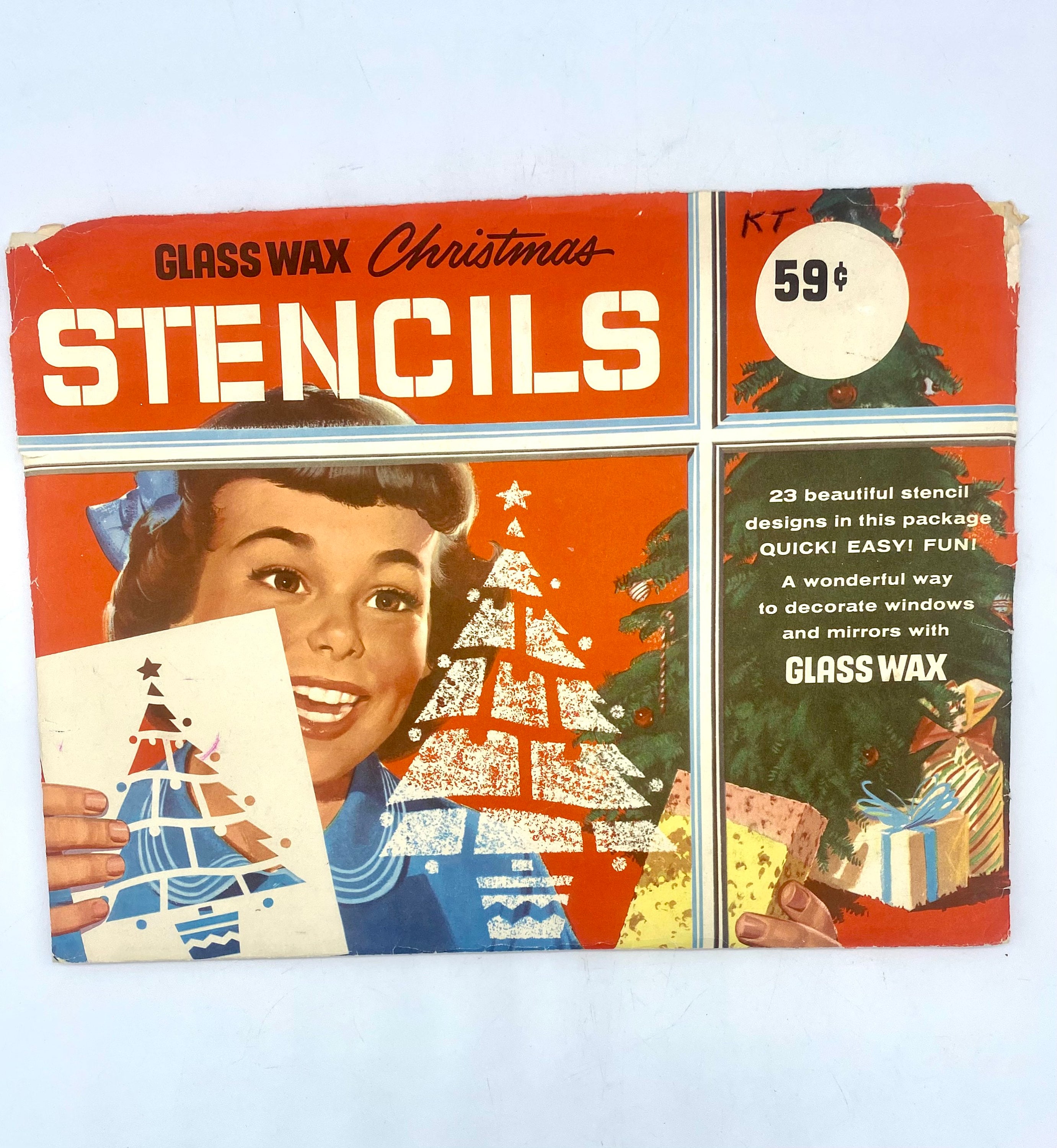 Vintage Glass Wax Christmas Stencils for Windows and Mirrors - Etsy