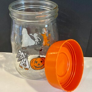 Vintage Carlton Glass Halloween Jar | Pumpkin Ghost Trick-or-treat ...