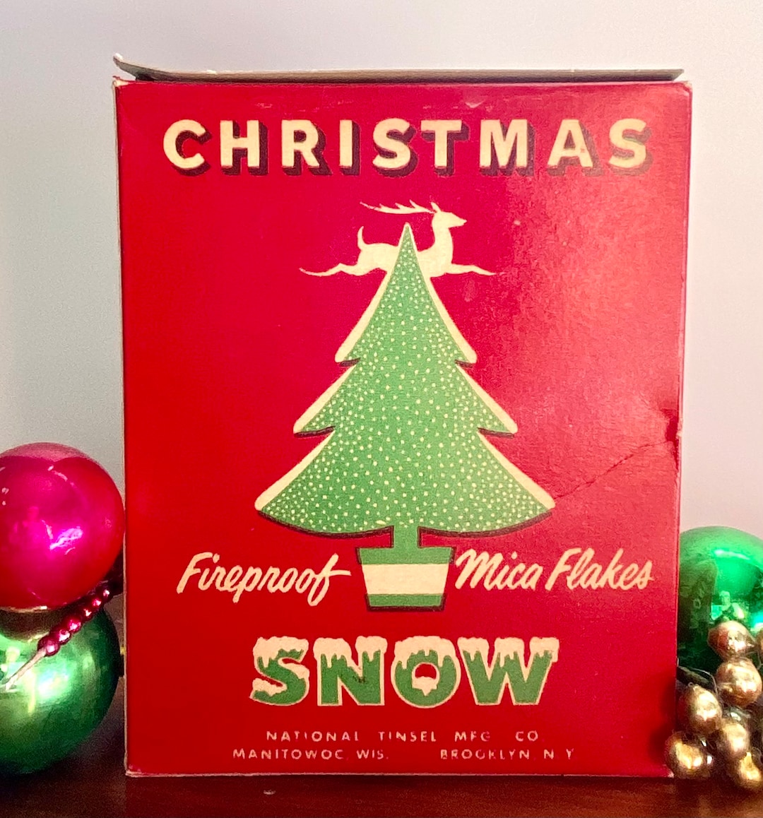 Vintage Box of Mica Christmas Snow, National Tinsel Mfg. Co. - Etsy