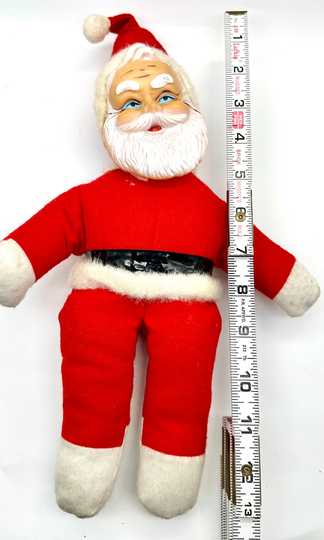 Vintage Rubber Faced Stuffed Santa Claus Plush Doll 13.25 Collecting ...