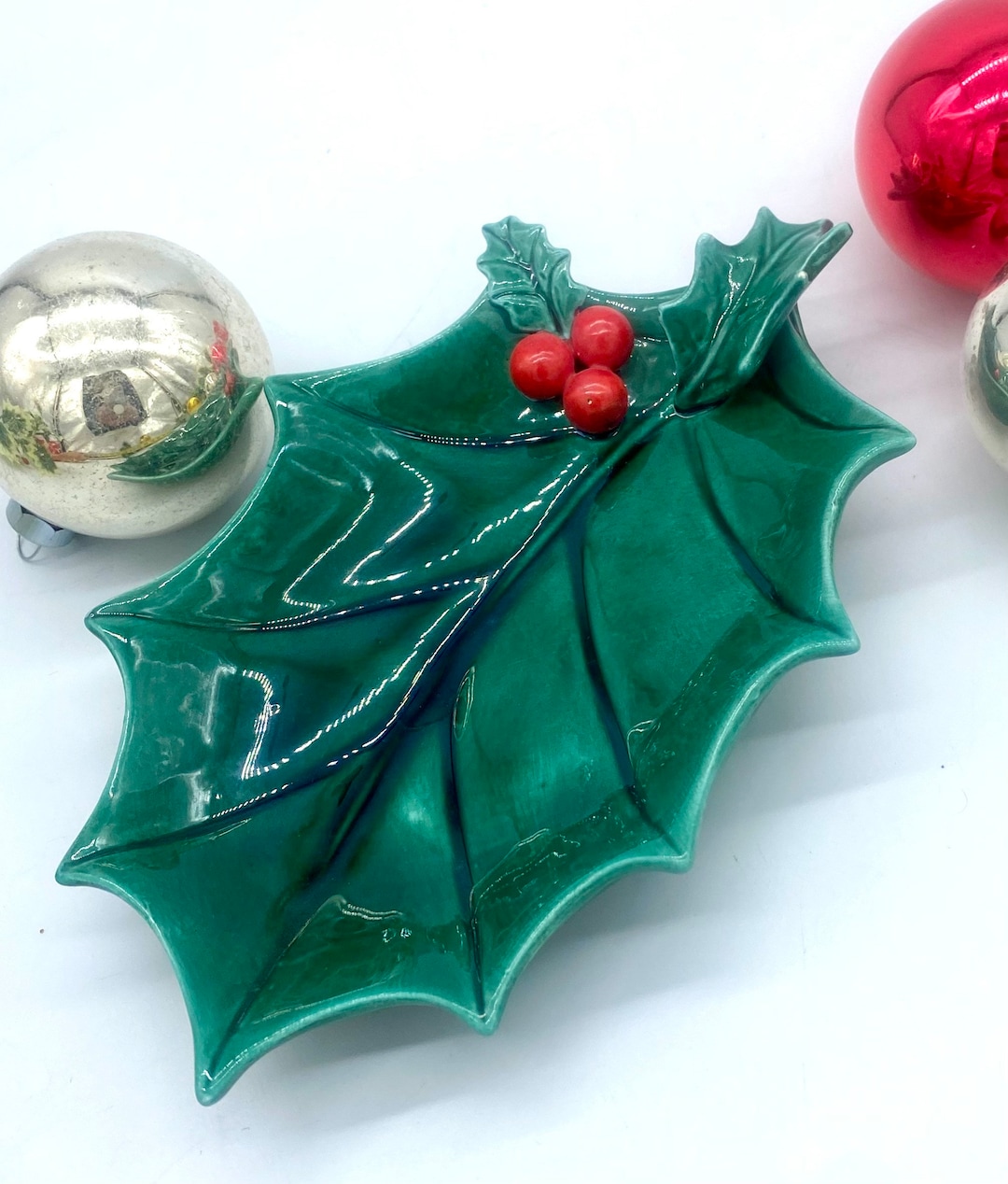 Vintage Lefton Holly Berry Candy Dish Mid-century Christmas - Etsy