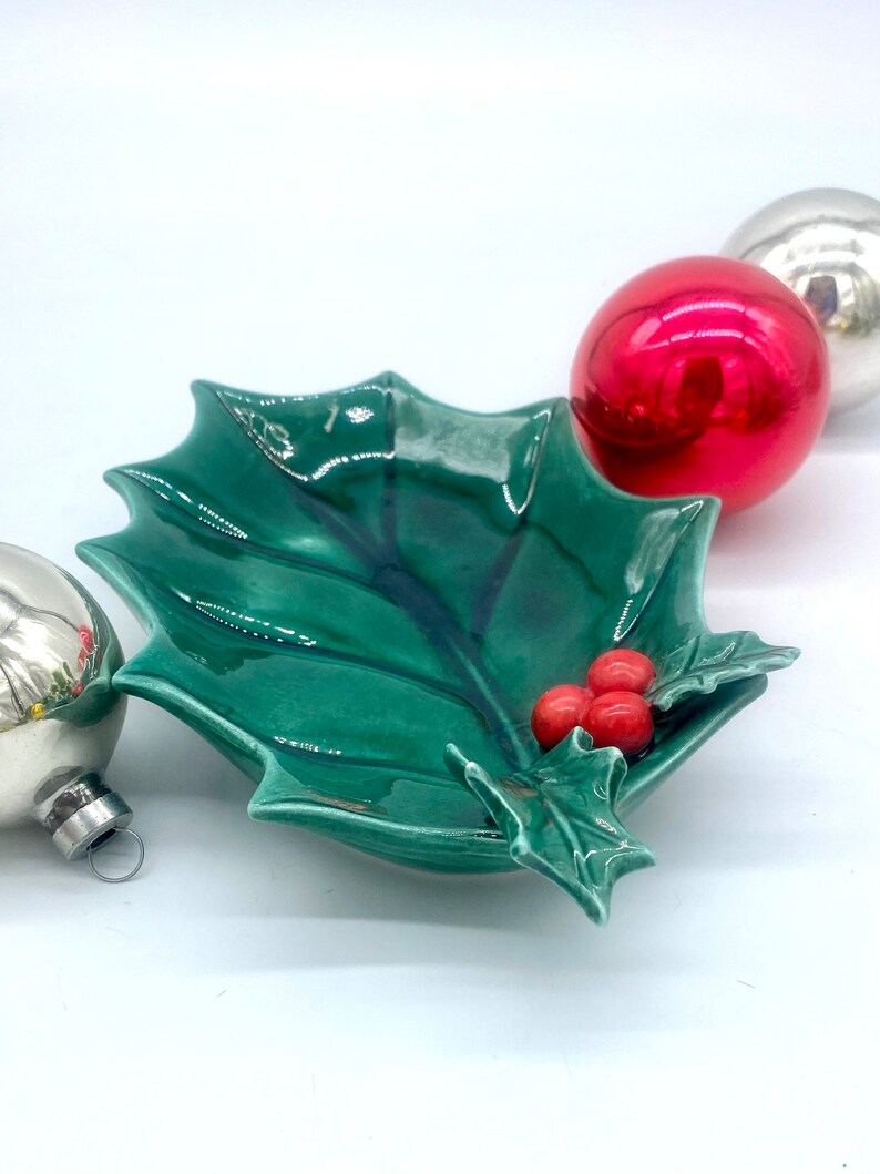 Vintage Lefton Holly Berry Candy Dish Mid-century Christmas - Etsy